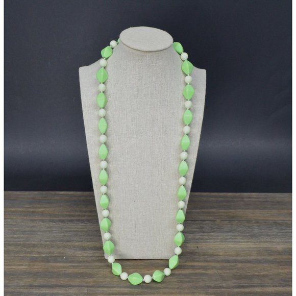 Jewelry | Vintage Green Beaded Opera Necklace | Poshmark